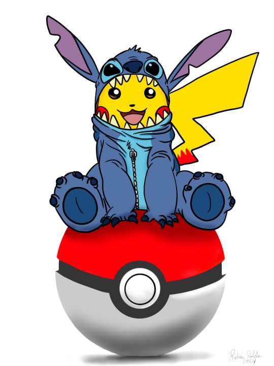 Pikachu Meets Stitch - ArtsRRC - Digital Art & AI, Entertainment ...