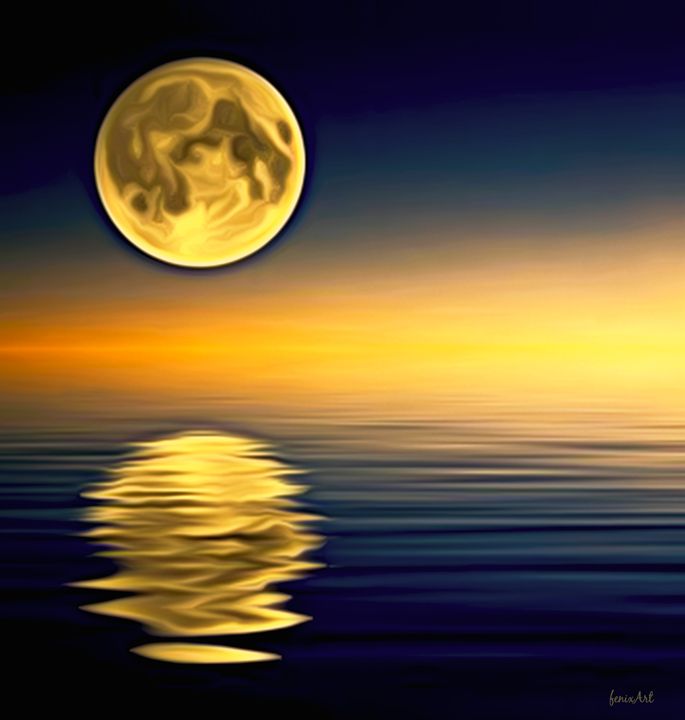 Moon Rise - Phoenix Art Works - Digital Art & AI, Astronomy & Space ...