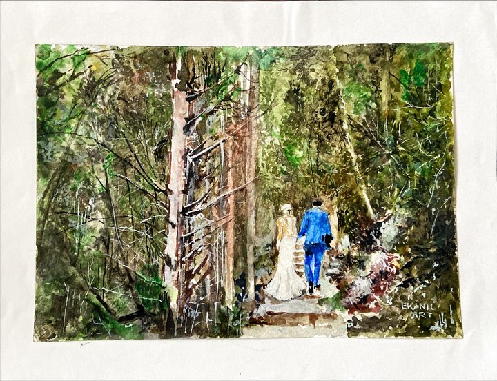 Wedding couple watercolor - Ekanil Paintings - Paintings & Prints ...