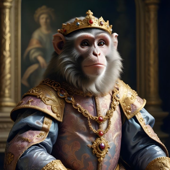 Noble Monkey - KonstFabrik - Digital Art & AI, Animals, Birds, & Fish ...