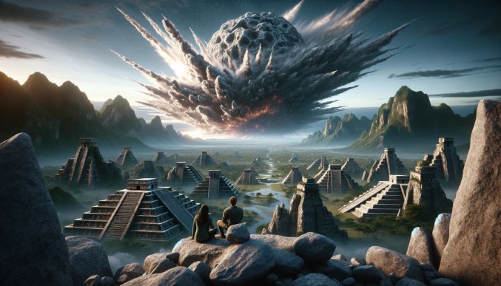 Mayan ruins and the asteroid - A world of art - Drawings & Illustration ...