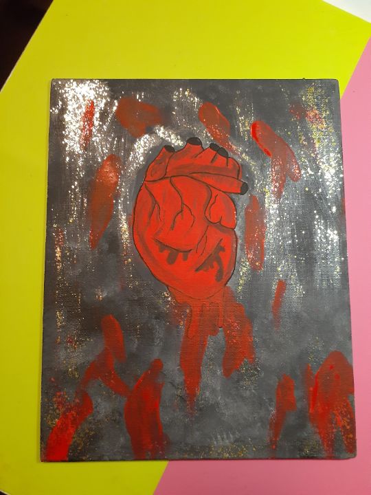 Bleeding heart 8x10 canvas painting - Punisherdecalshop - Paintings ...