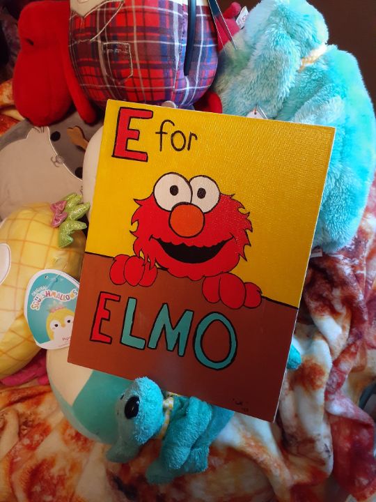 E is for Elmo 8x10 canvas painting - Punisherdecalshop - Paintings ...