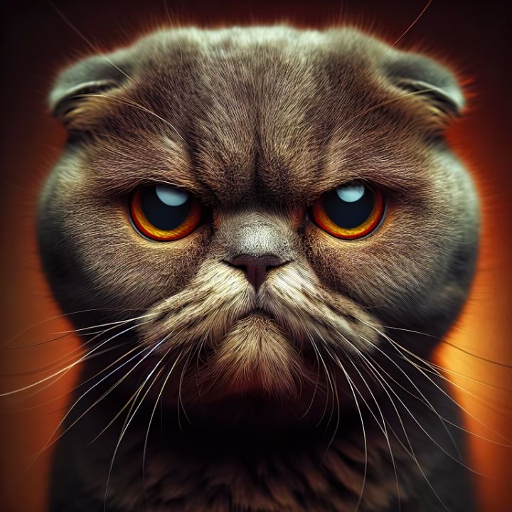 Grumpy cat close-up portrait - IndianSummer - Digital Art, Animals ...