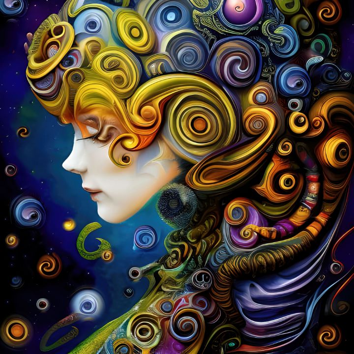 Swirly girl portrait - IndianSummer - Digital Art & AI, People ...