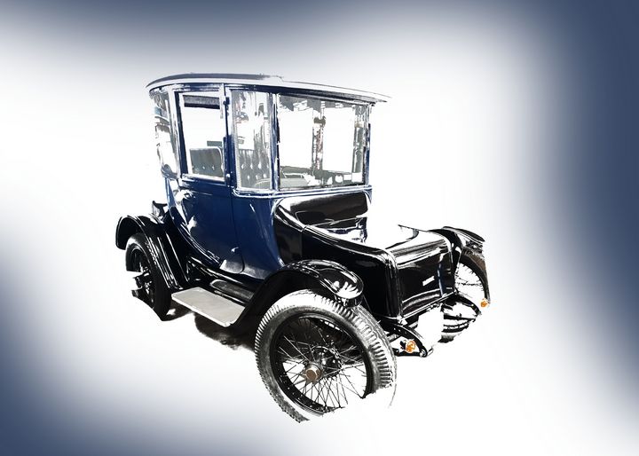 Classic Blue Carriage Car Landscape - Thanatus - Digital Art & AI ...