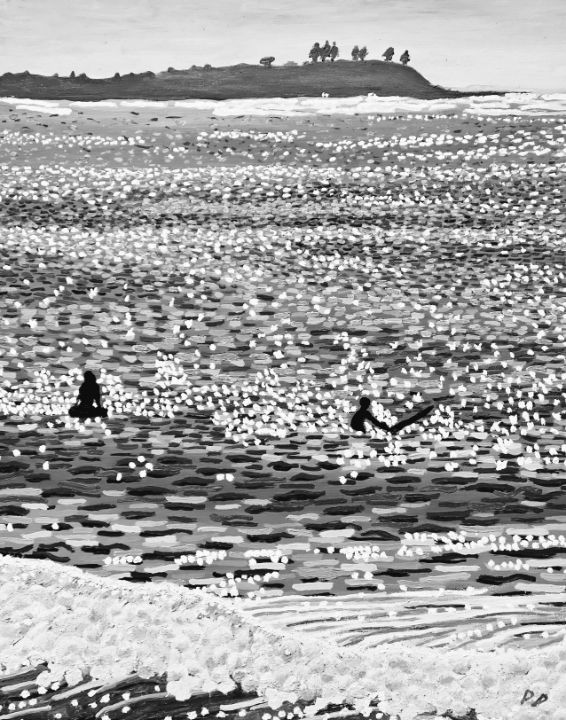 Early Morning Surf in black & white - peter pickett - Paintings ...
