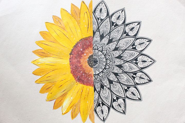 Sunflower Mandala - The Art Artha Collection - Paintings & Prints ...