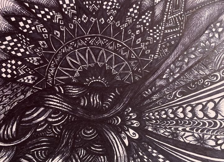 Sun Zentangle - Karissa Juntunen - Drawings & Illustration, Abstract ...