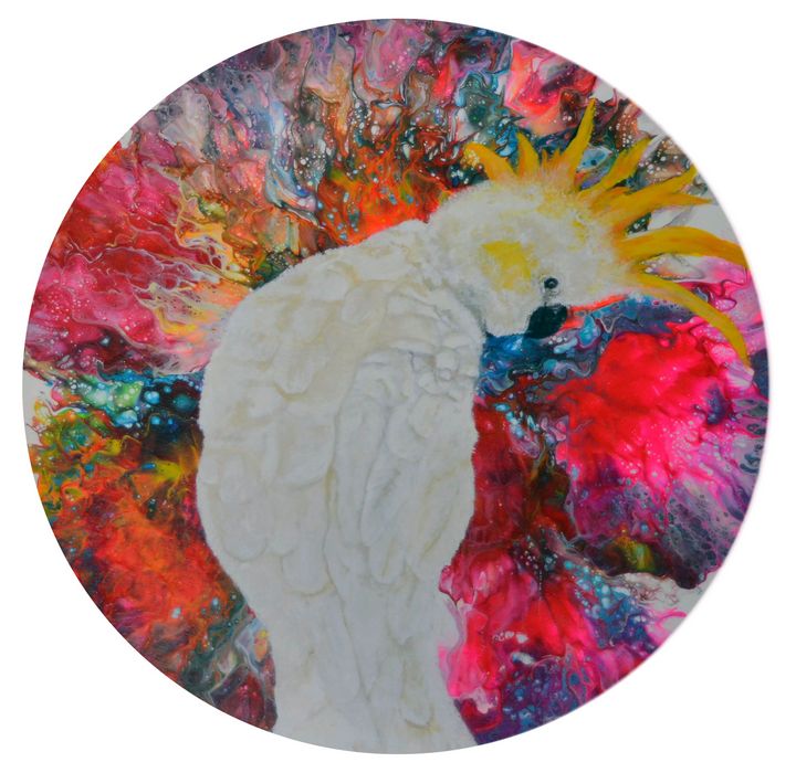 Cockatoo Floral Abstract - ShintaraRose Art - Paintings & Prints ...