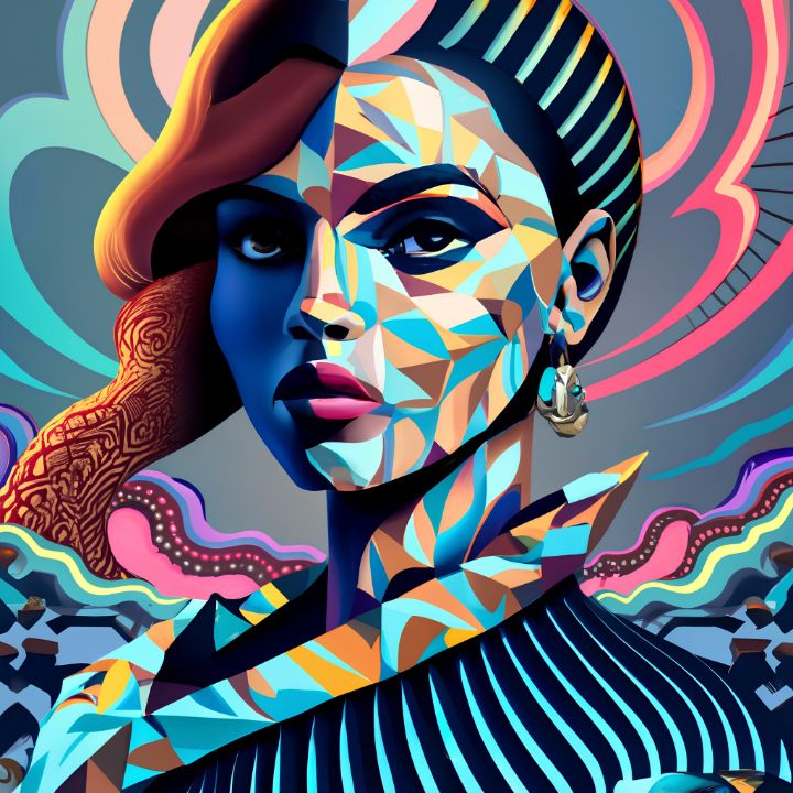 Dual Perspectives: A Woman’s Face - Elegant Spaces - Paintings & Prints ...