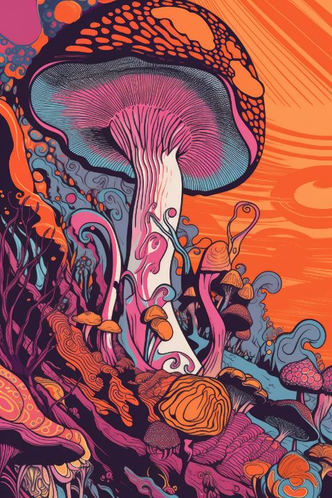 Fantabulous Fungi - Imageers - Digital Art & AI, Abstract, Color - ArtPal