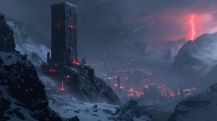 City's Guardian: Winter Tower's Glow - Imageers - Digital Art & AI ...