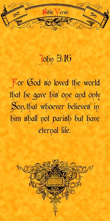 Bible Verse John 3:16 - Calligraphy - Digital Art & AI, Religion ...