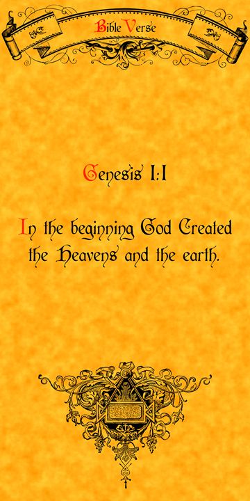 Bible Verse Genesis 1:1 - Calligraphy - Digital Art & AI, Religion ...