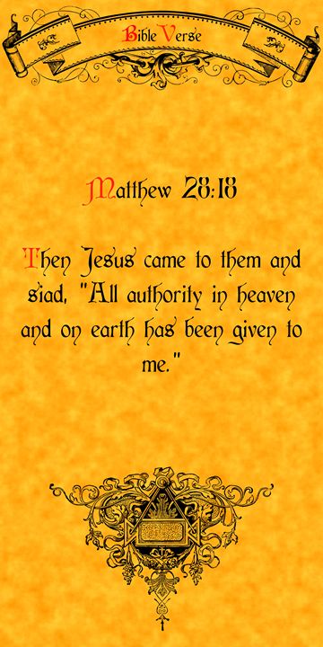 Bible Verse matthew 28:18 - Calligraphy - Digital Art, Religion ...