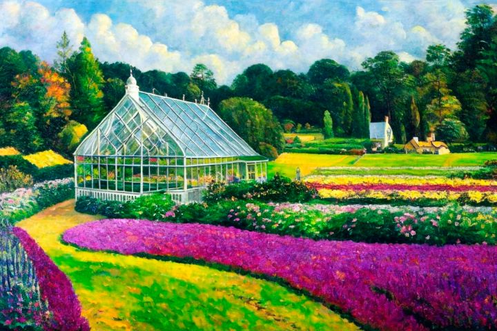 Painted Greenery of the Greenhouse - Restored Art Studio - Paintings ...