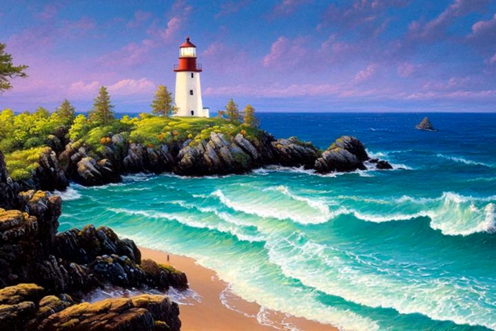 Lighthouse By the Cost - Restored Art Studio - Paintings & Prints ...