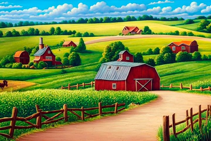 Dreaming of the Farm - Restored Art Studio - Paintings & Prints ...