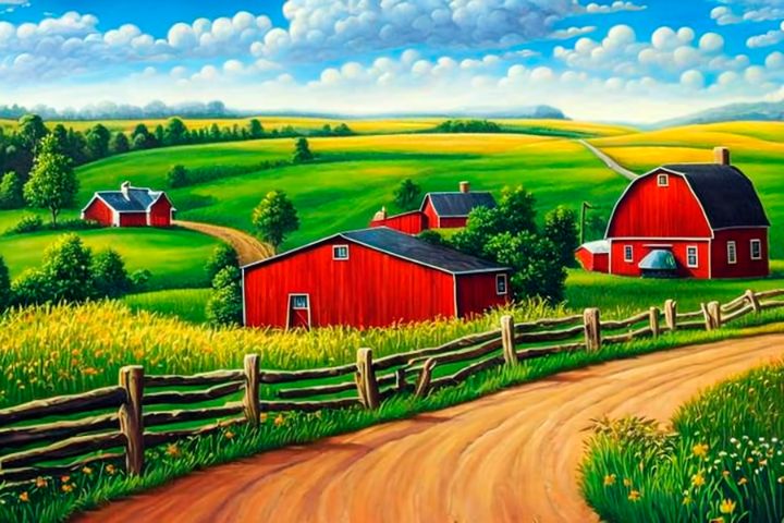 A Whimsical Countryside - Restored Art Studio - Paintings & Prints ...