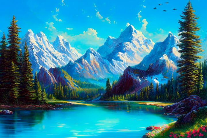 Majestic Mountain View - Restored Art Studio - Paintings & Prints ...