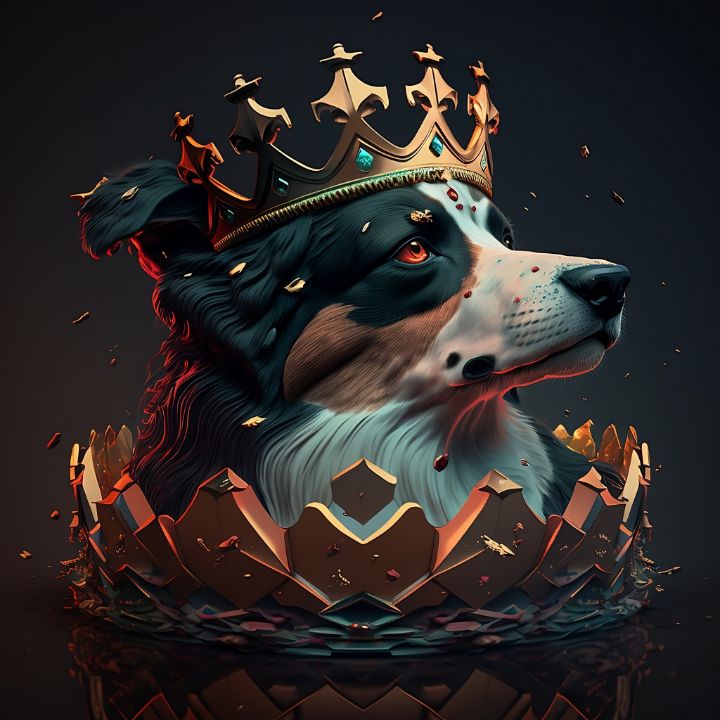 King Border Collie - AMP - Digital Art & AI, Animals, Birds, & Fish ...