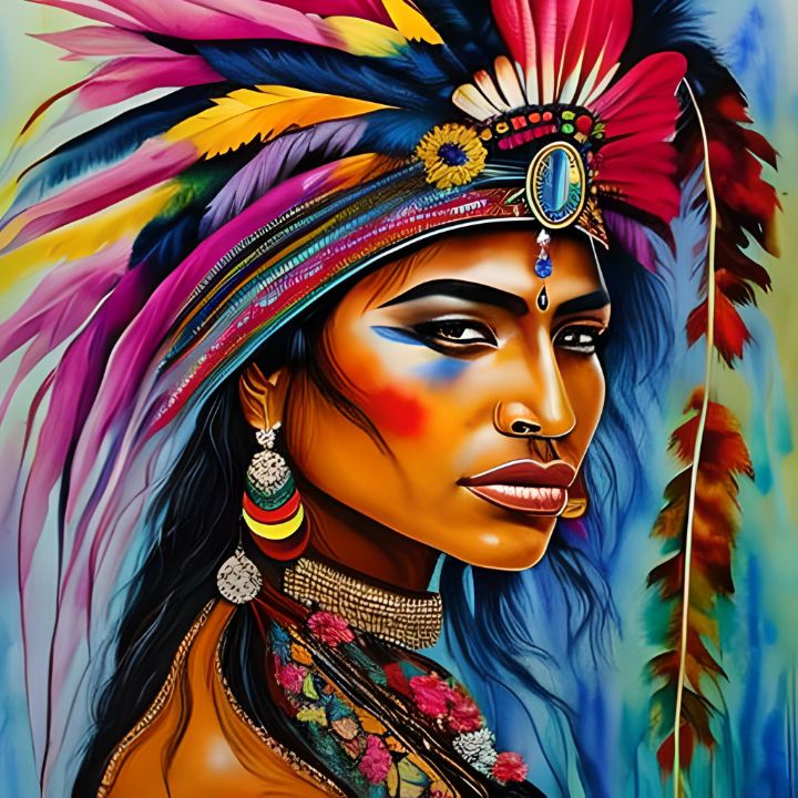 Native Indian Women Paintings