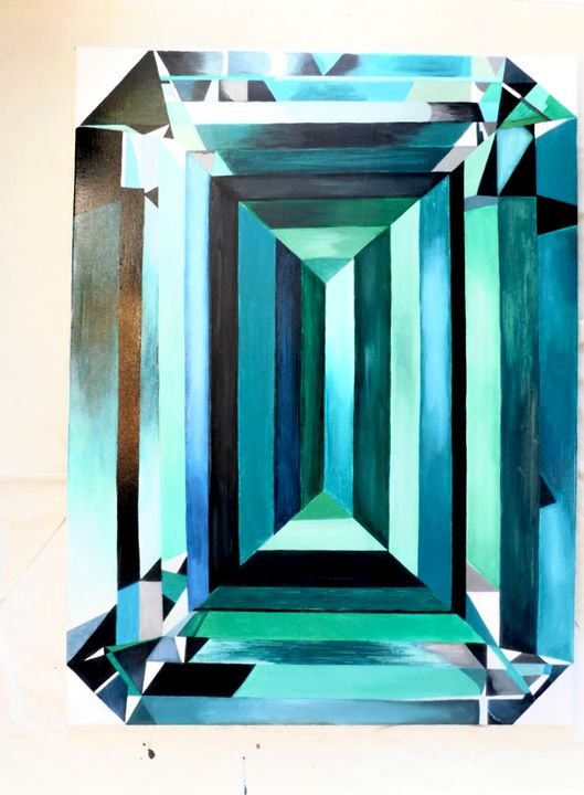 Emerald - KSR Artistry - Paintings & Prints, Abstract, Geometric - ArtPal