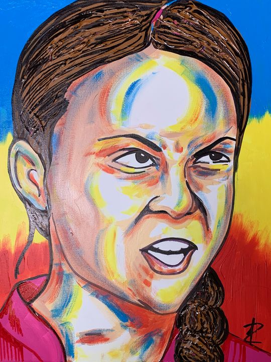 Greta Thunberg by Jesse Raudales - Jesse Raudales - Paintings & Prints ...