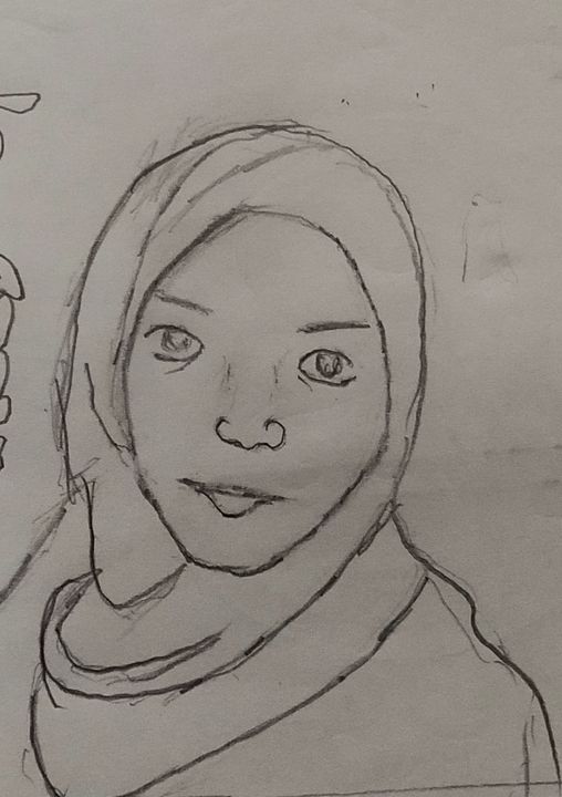 Muslim girl drawing - taaj - Drawings & Illustration, People & Figures ...