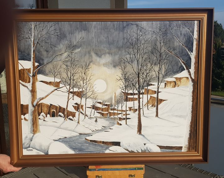 A Winter Night - Derek Doran - Paintings & Prints, Landscapes & Nature ...