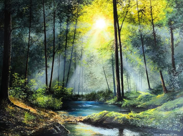 Forest Sanctuary - Narinart Armgallery - Paintings & Prints, Landscapes & Nature, Forests, Other ...