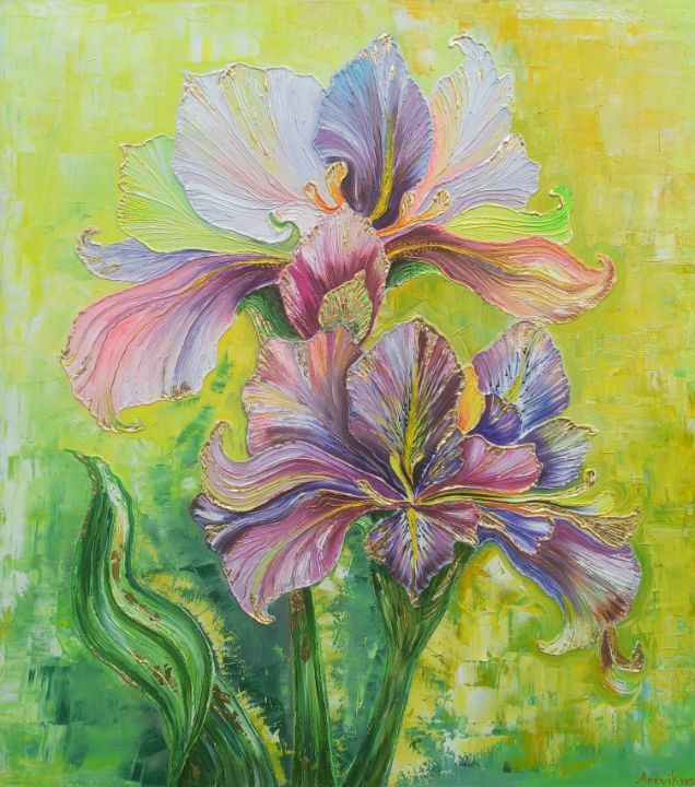 Ethereal Iris - Narinart Armgallery - Paintings & Prints, Flowers ...