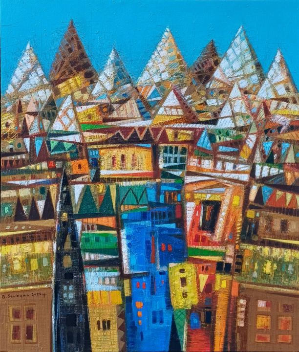 City of Triangles - Narinart Armgallery - Paintings & Prints ...