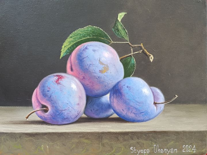 Still Life with Plums - Narinart Armgallery - Paintings & Prints, Food ...