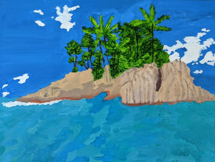 Tropical island - PaintStopByNandini - Paintings & Prints, Landscapes ...