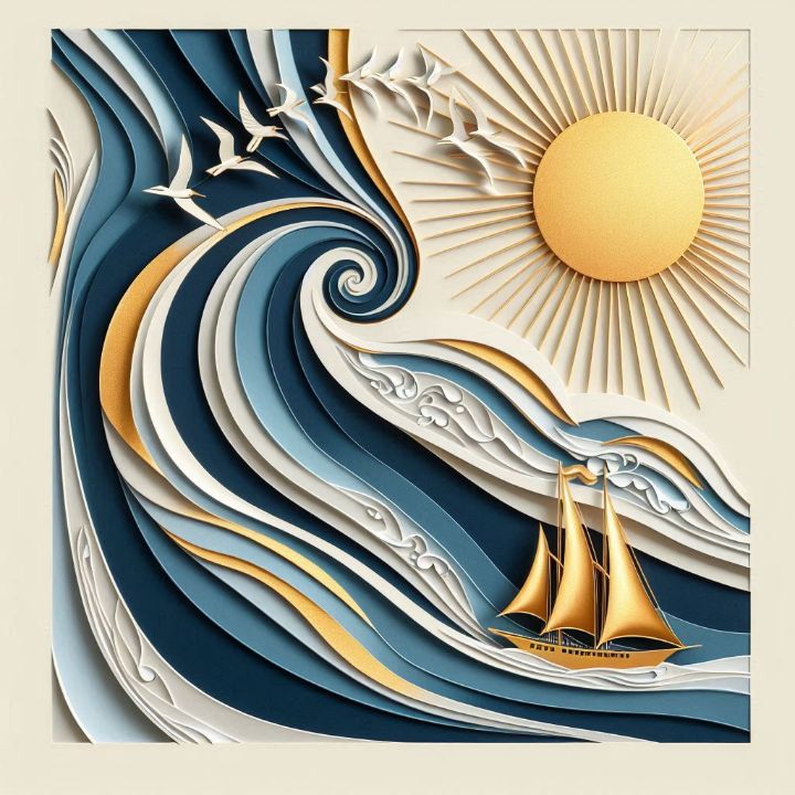 Adventurous Golden Waves - Pencraft - Digital Art & AI, Landscapes ...