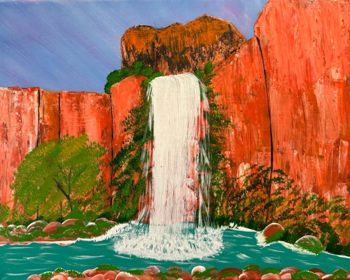 Red Rock Canyon Falls - Melissa G. Perez - Paintings & Prints ...