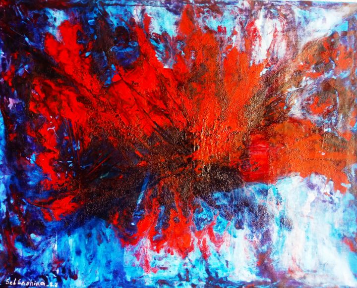 "Flying flock of red dragons" - Selena Sashina Art - Paintings & Prints ...