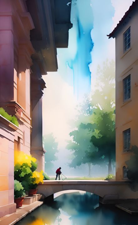 Watercolor painting of back water br - Spectra - Paintings & Prints ...