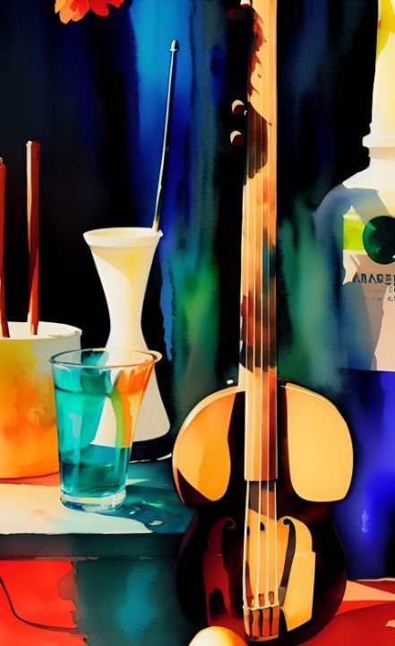 Guitar water color painting - Spectra - Digital Art & AI, Abstract ...