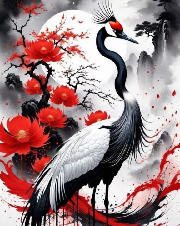 Crane - Spectra - Paintings & Prints, Animals, Birds, & Fish, Birds ...