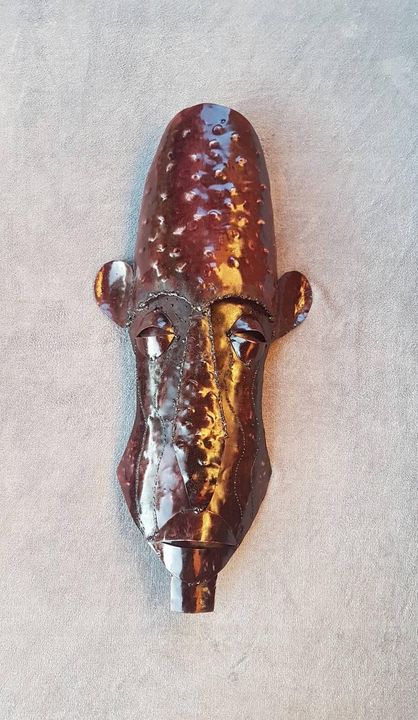 African Tribal Metal Mask - Decorado - Sculptures & Carvings, Ethnic ...