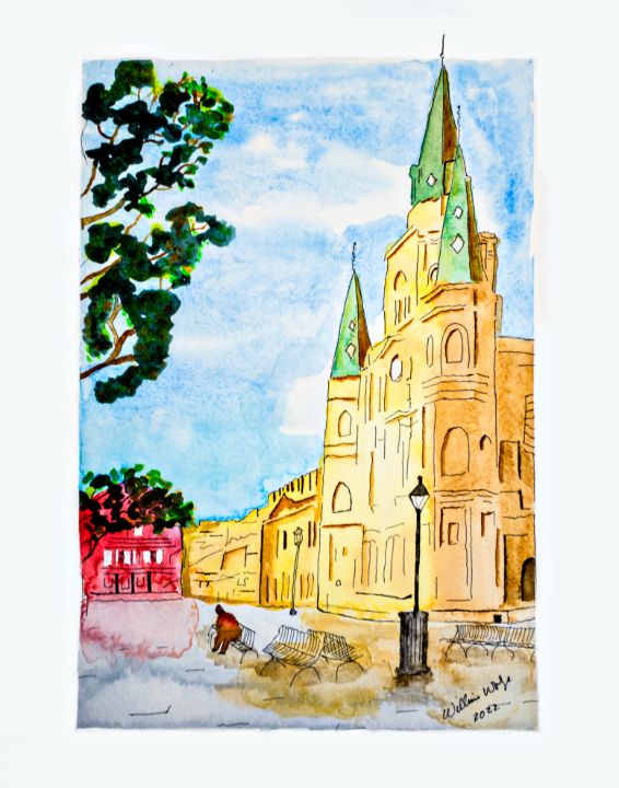 St. Louis Cathedral number one - william Wolfe - Paintings & Prints ...