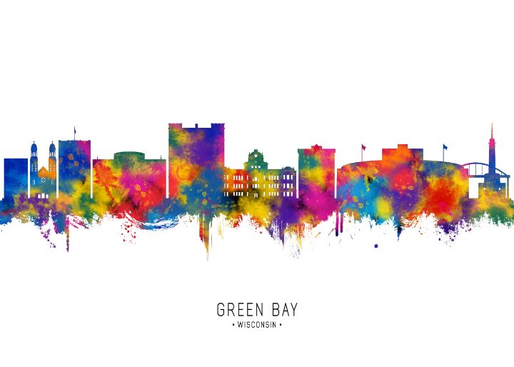 Green Bay Wisconsin Skyline - Towseef Dar - Paintings & Prints ...