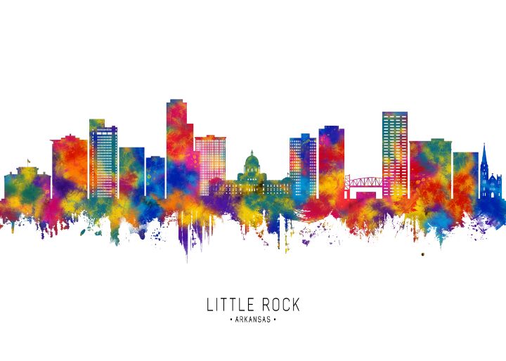 Little Rock Arkansas Skyline - Towseef Dar - Paintings & Prints ...