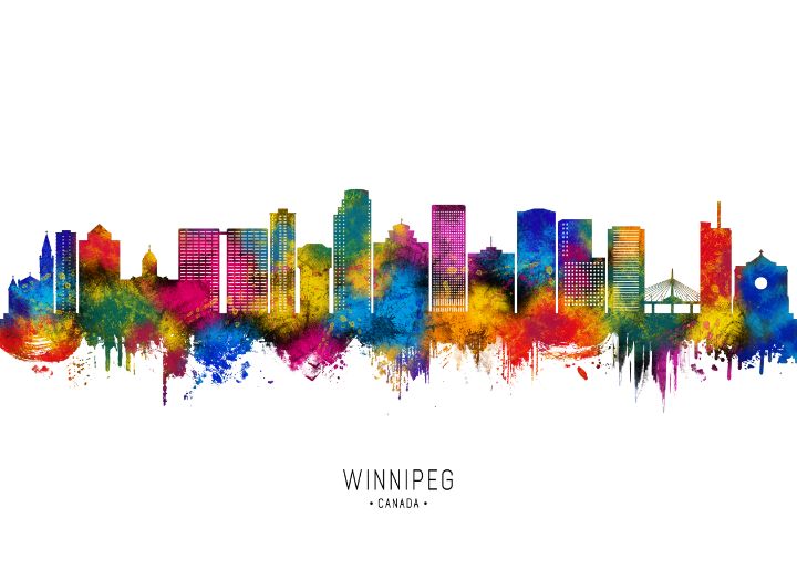 Winnipeg Manitoba Skyline - Towseef Dar - Paintings & Prints, Buildings ...
