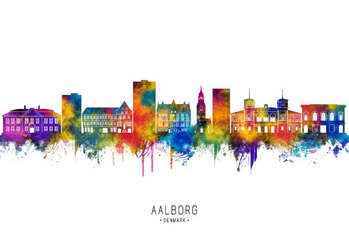 Aalborg Denmark Skyline - Towseef Dar - Paintings & Prints, Buildings ...