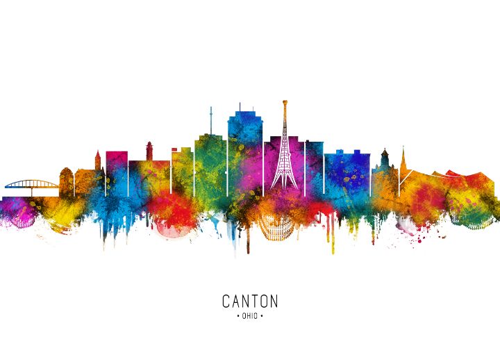 Canton Ohio Skyline - Towseef Dar - Paintings & Prints, Buildings ...