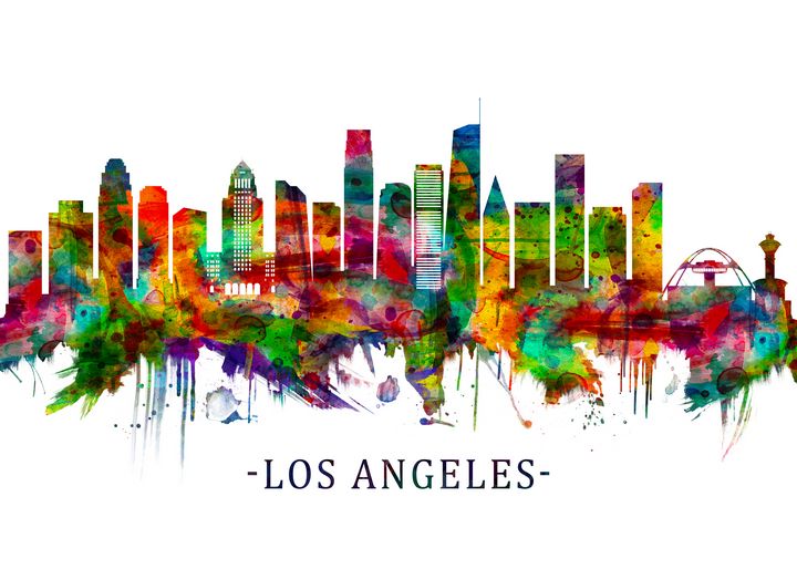 Los Angeles California Skyline - Towseef Dar - Digital Art, Buildings ...